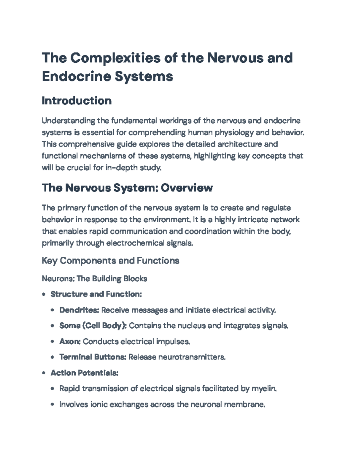 Understanding the Nervous and Endocrine Systems: A Comprehensive Guide ...