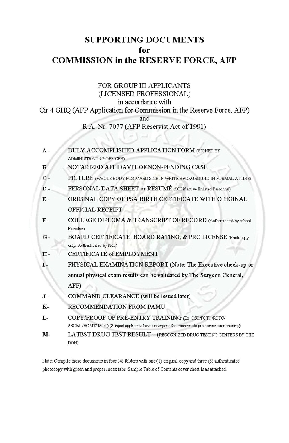 Table of Contents for Licensed Professional Commission in AFP - Studocu