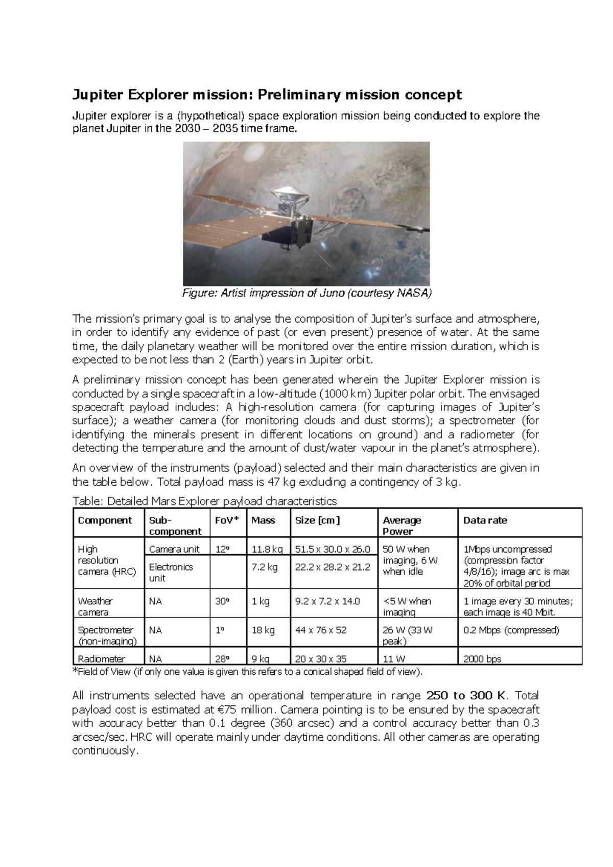 Jupiter Explorer Mission Concept (2023-2035): Preliminary Overview ...