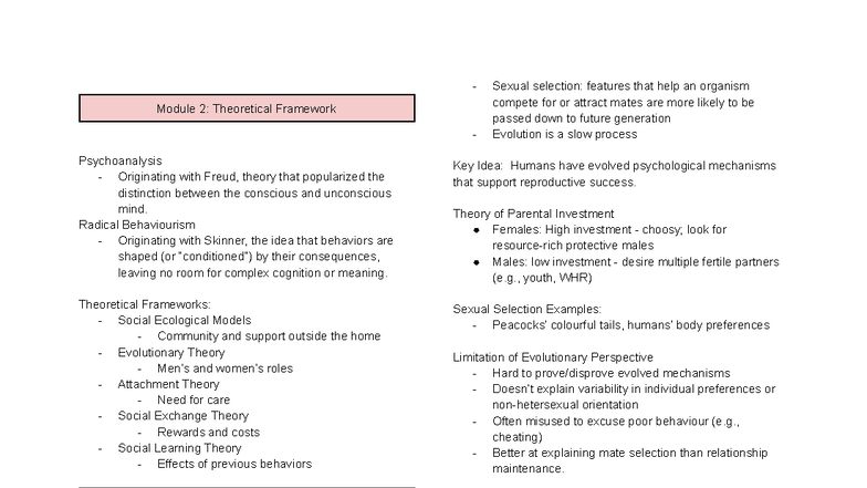 Module 2 - Theoretical Frameworks: Understanding Attachment & Selection ...