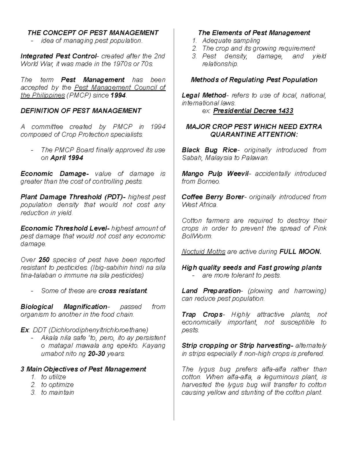 CROP PROT REV - Integrated Pest Management Concepts and Strategies ...