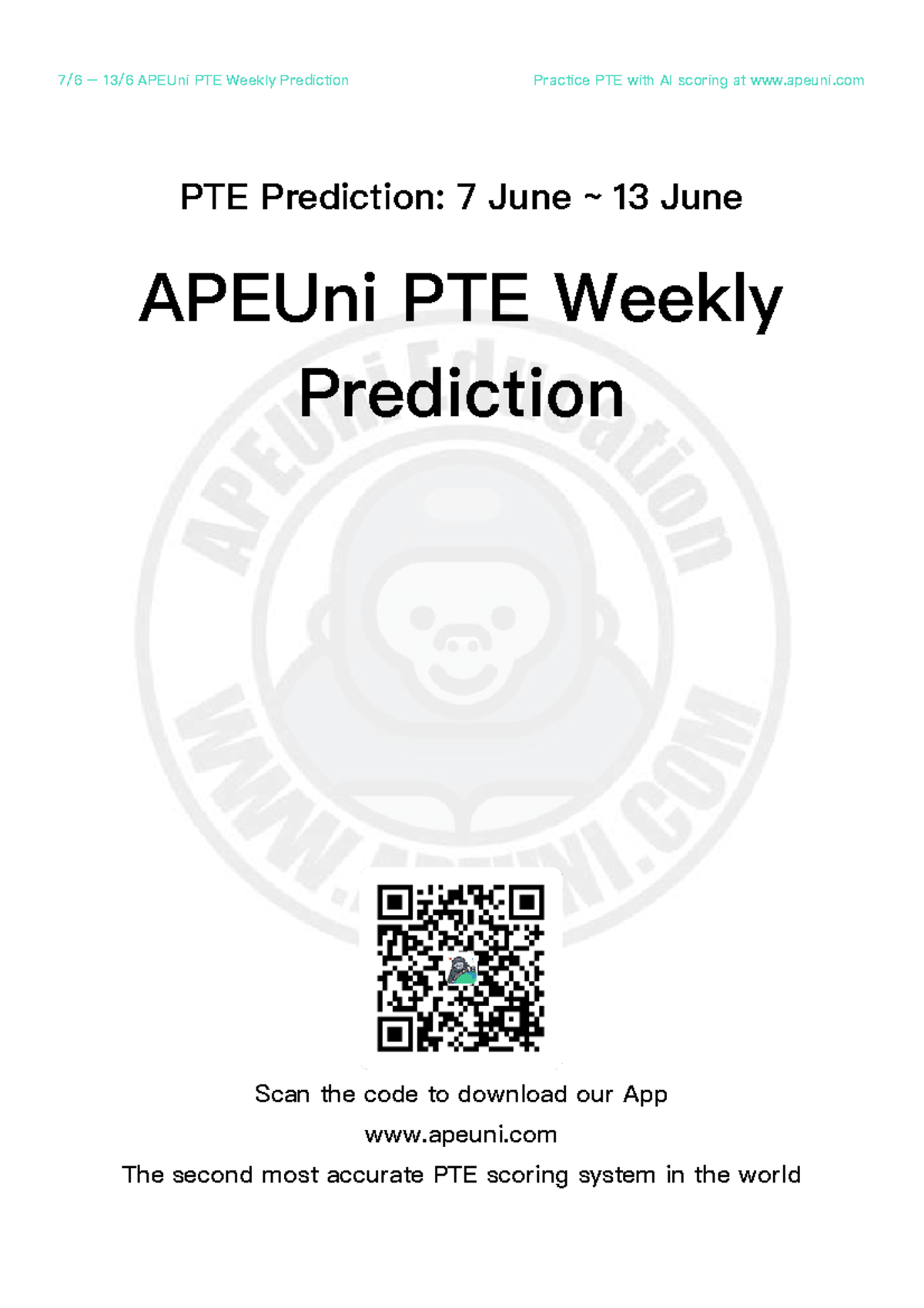 Pte apeuni 20210607 weekly prediction kdij42 en - Scan the code to ...