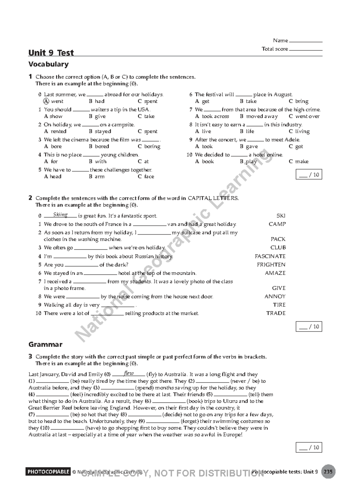 Unit 9 Vocabulary & Grammar Test Review - Studocu