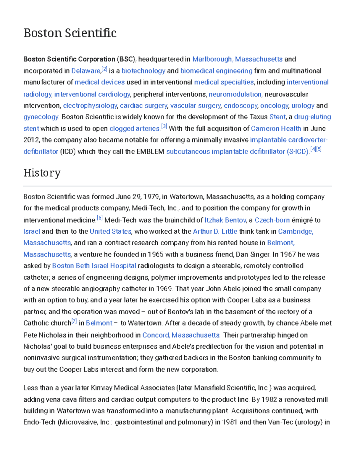 Boston Scientific Overview: Key Developments and History - Studocu
