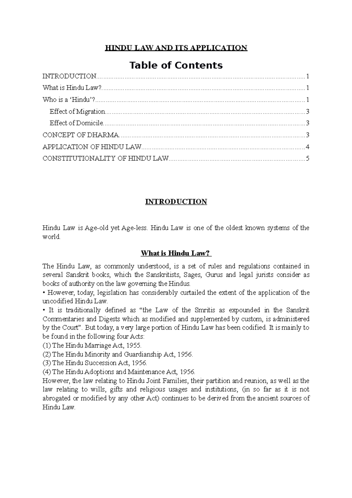 Hindu Law (HIND 101) and Its Application: An Overview and Analysis ...