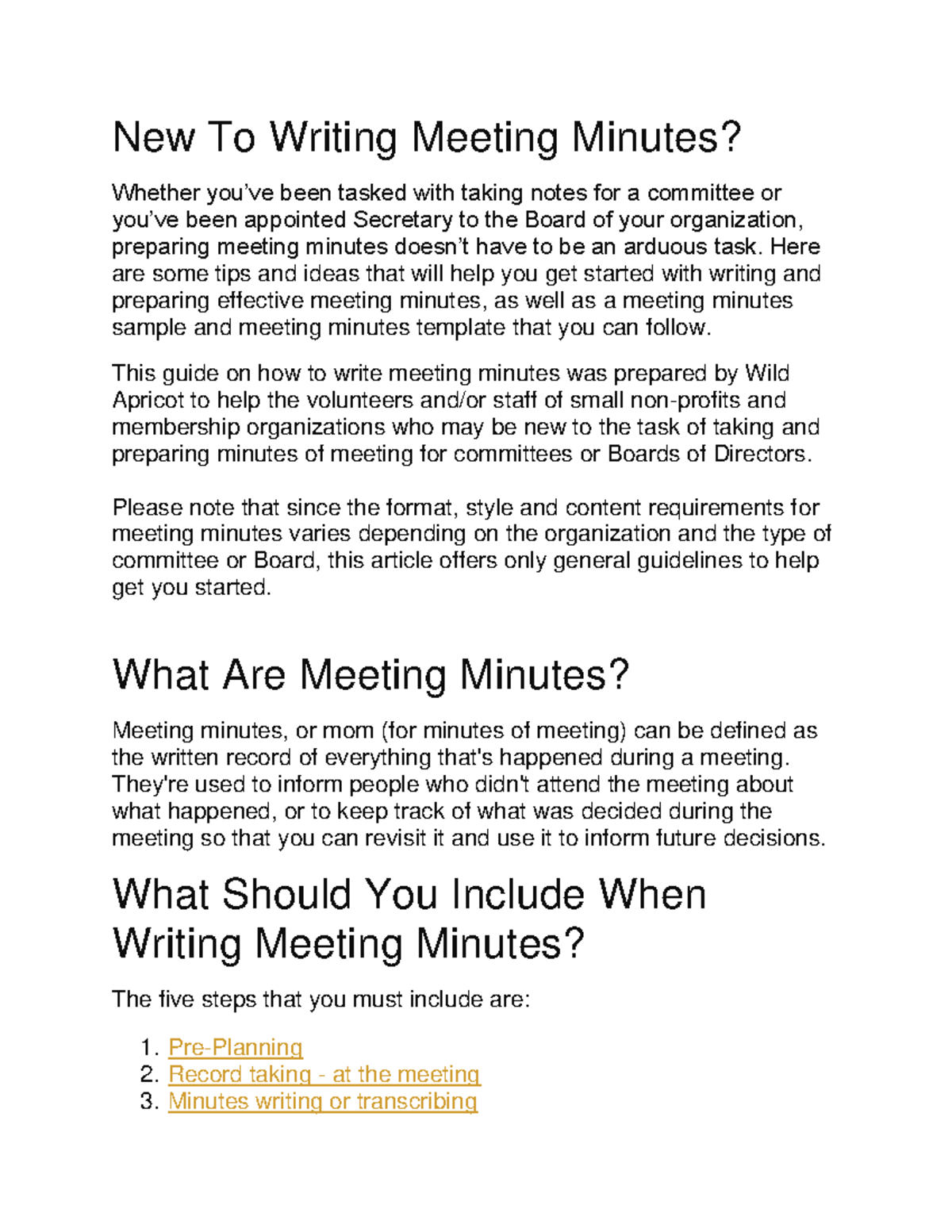 2. Lecture on Effective Meeting Minutes Writing Techniques - Studocu