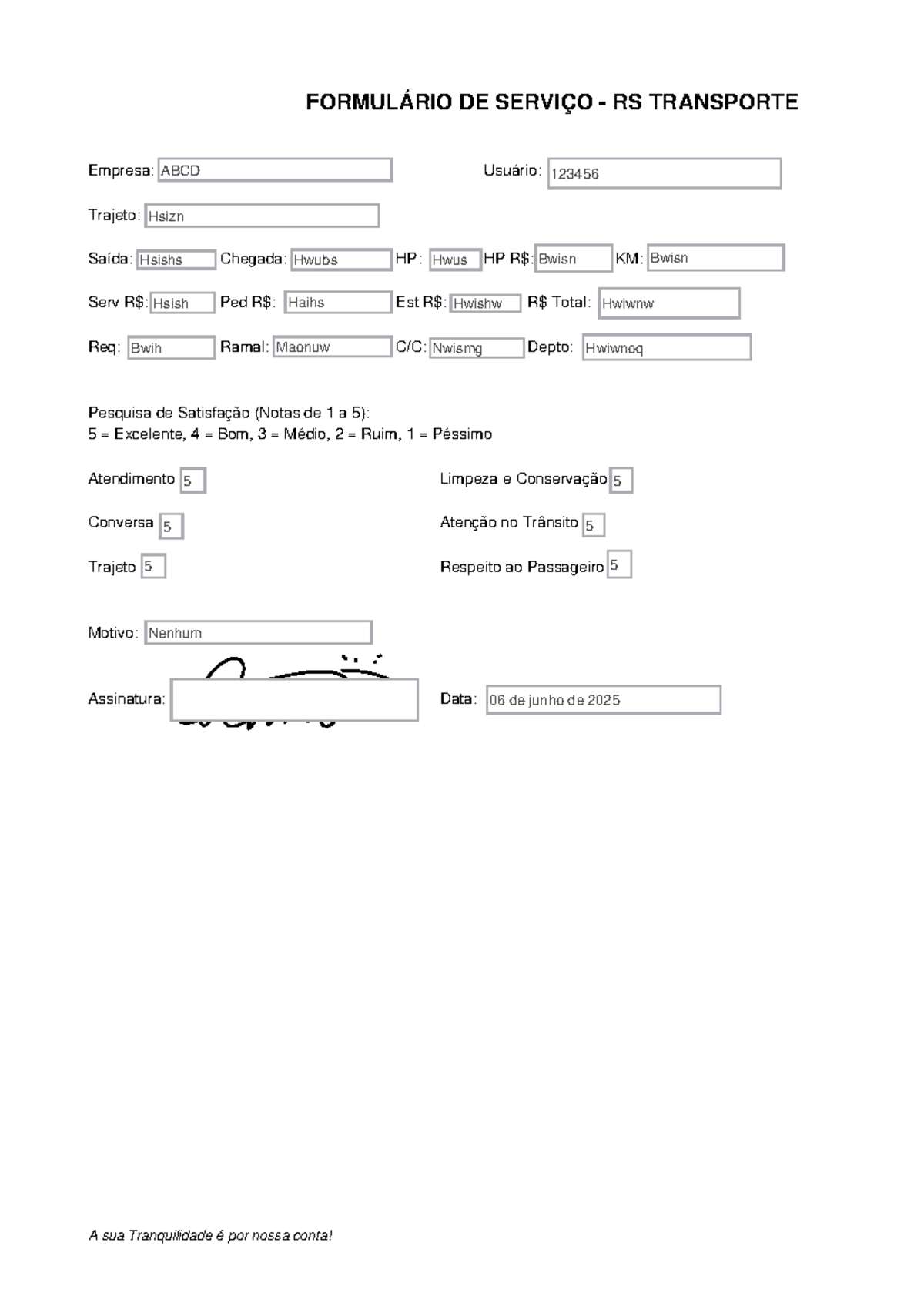 Formulario rs transporte interativo (1) (1)-1 - FORMULÁRIO DE SERVIÇO ...