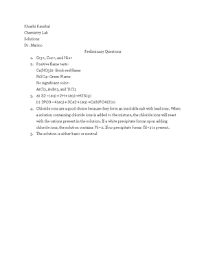 14 Solutions Lab Report - The 14 Solution Problem Skyler Scott 03/16 ...