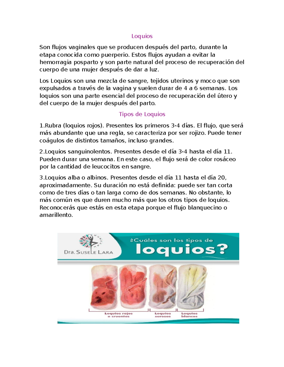 Loquios e Involución Uterina: Guía Completa para el Puerperio - Studocu