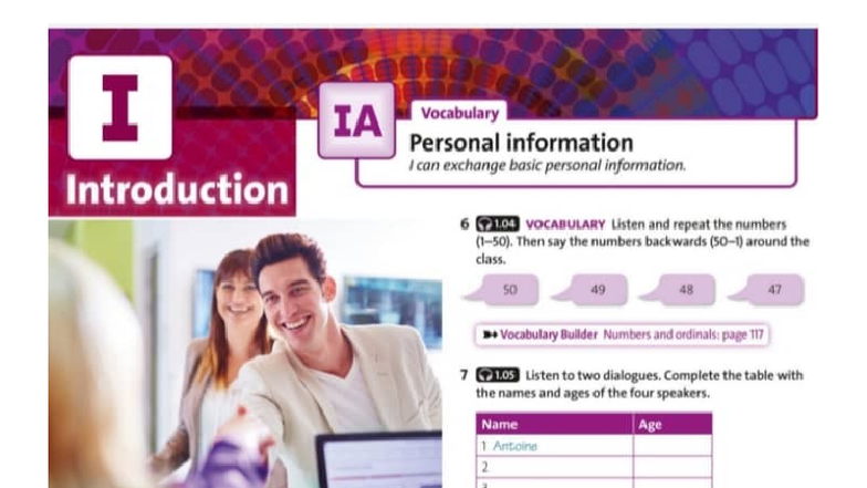 IA Vocabulary: Basic Personal Information & Countries Exercise - Studocu