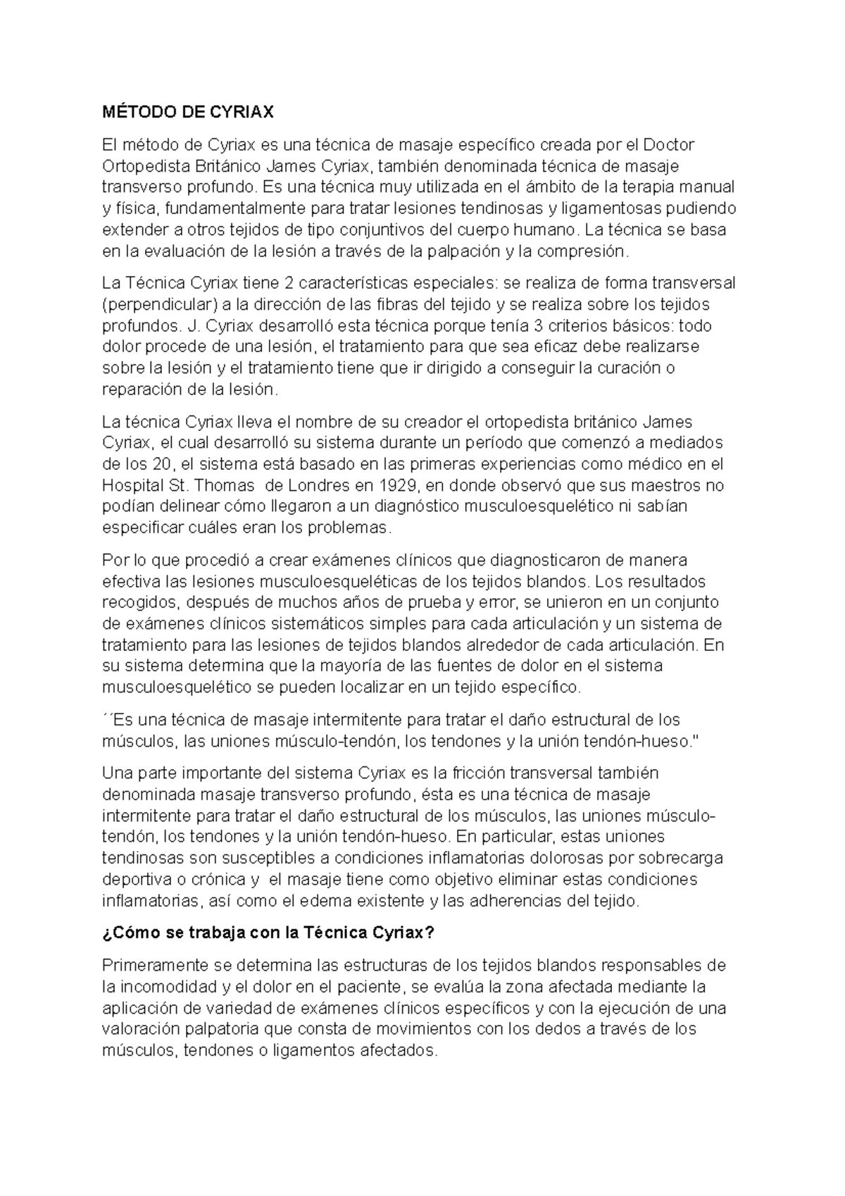 Método de Cyriax: Técnica de Masaje Transverso Profundo para Lesiones ...