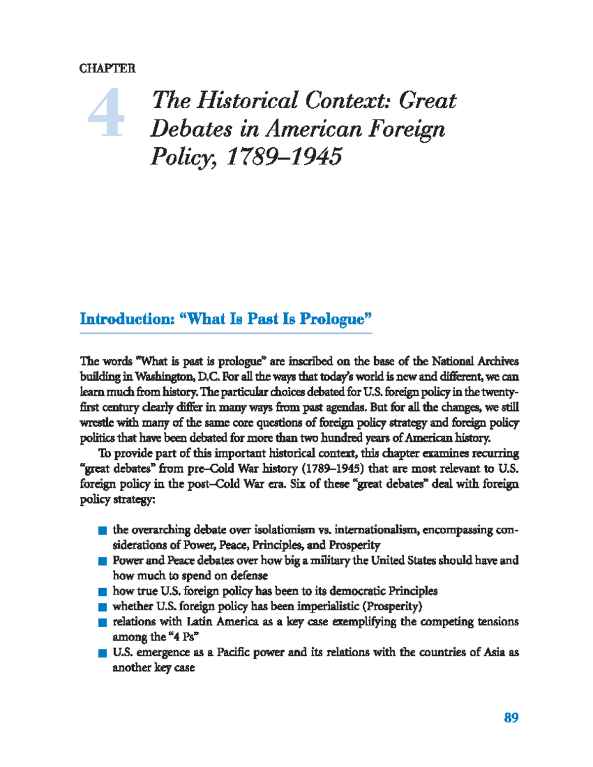 CH. 4 Historical Context: Great Debates in U.S. Foreign Policy - Studocu
