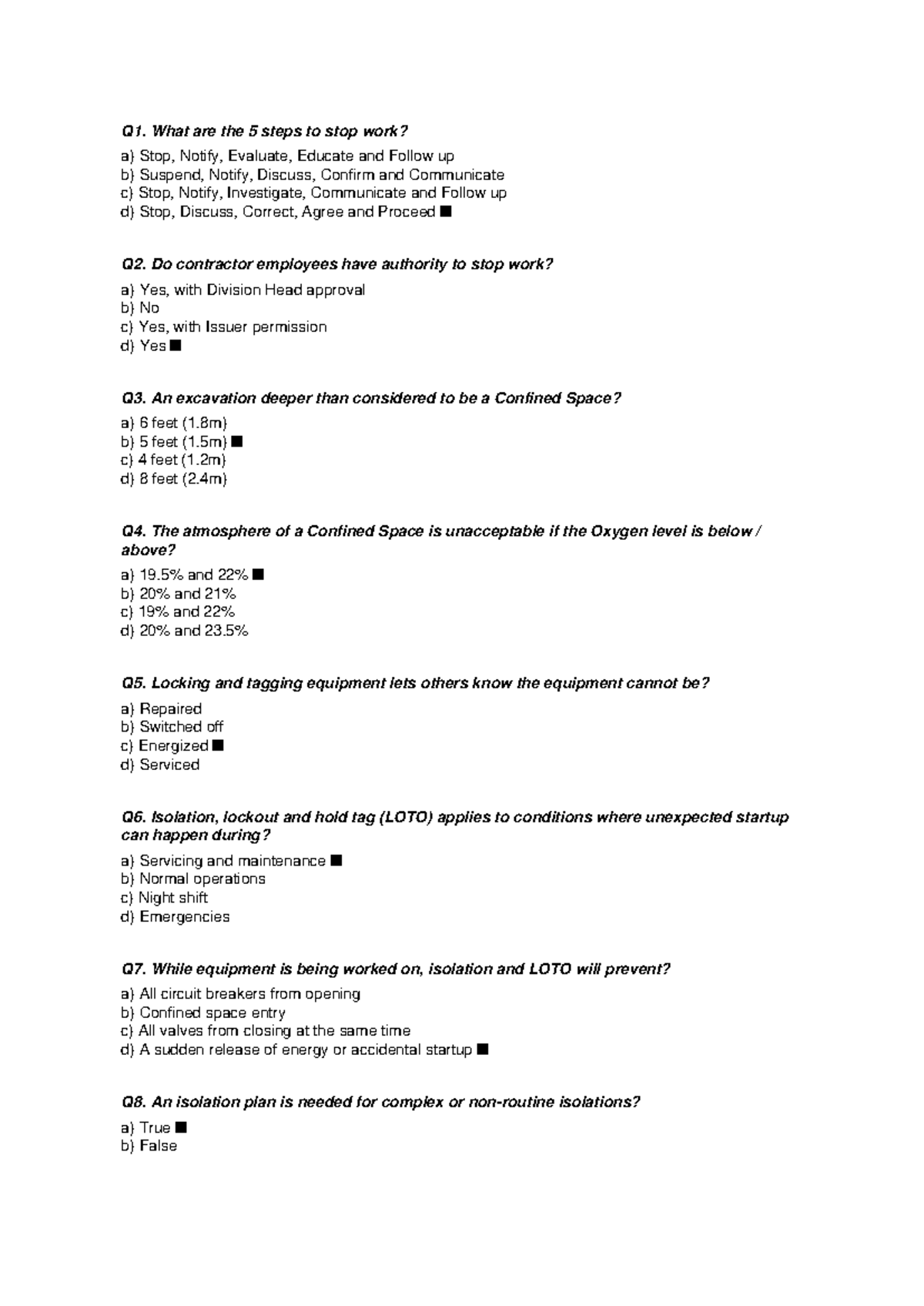 LOTO Exam All30: Essential Safety Knowledge and Procedures - Studocu
