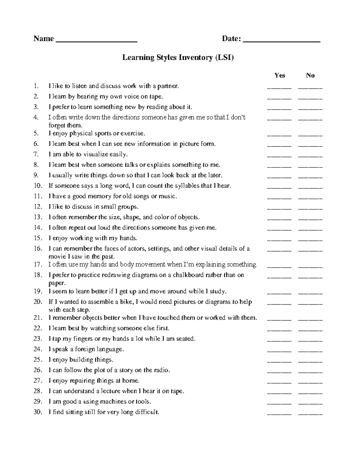 Learning Styles Inventory: Understanding LSI Assessments and Strategies ...
