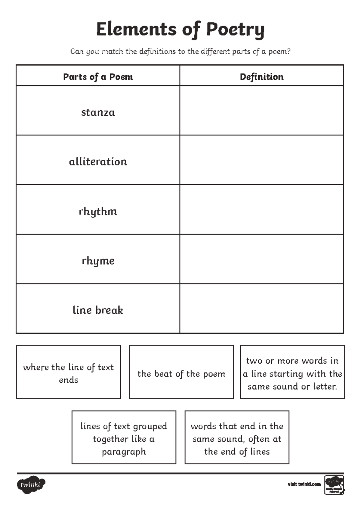 Elements of Poetry: Definitions and Parts Explained - Studocu