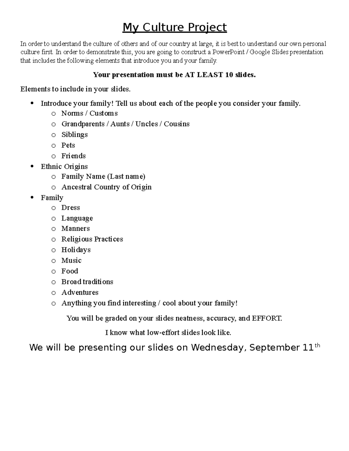 My Culture Project Instructions - My Culture Project In order to ...