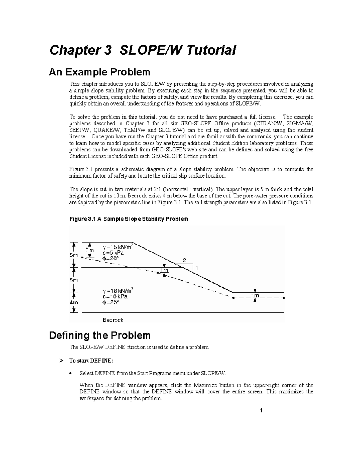 Chapter 3 Tutorial: Analyzing Slope Stability Problems - Studocu