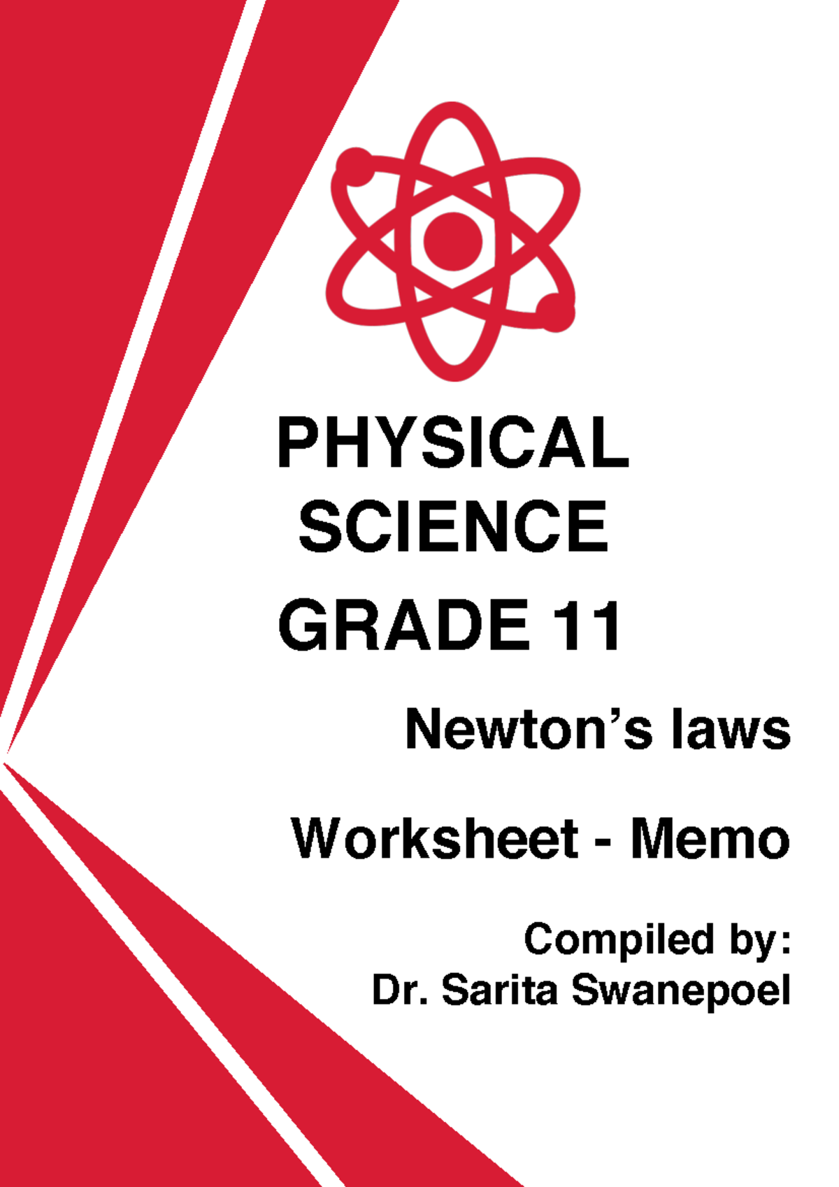 Grade 11 Physical Science: Newton's Laws Worksheet Memo - Studocu