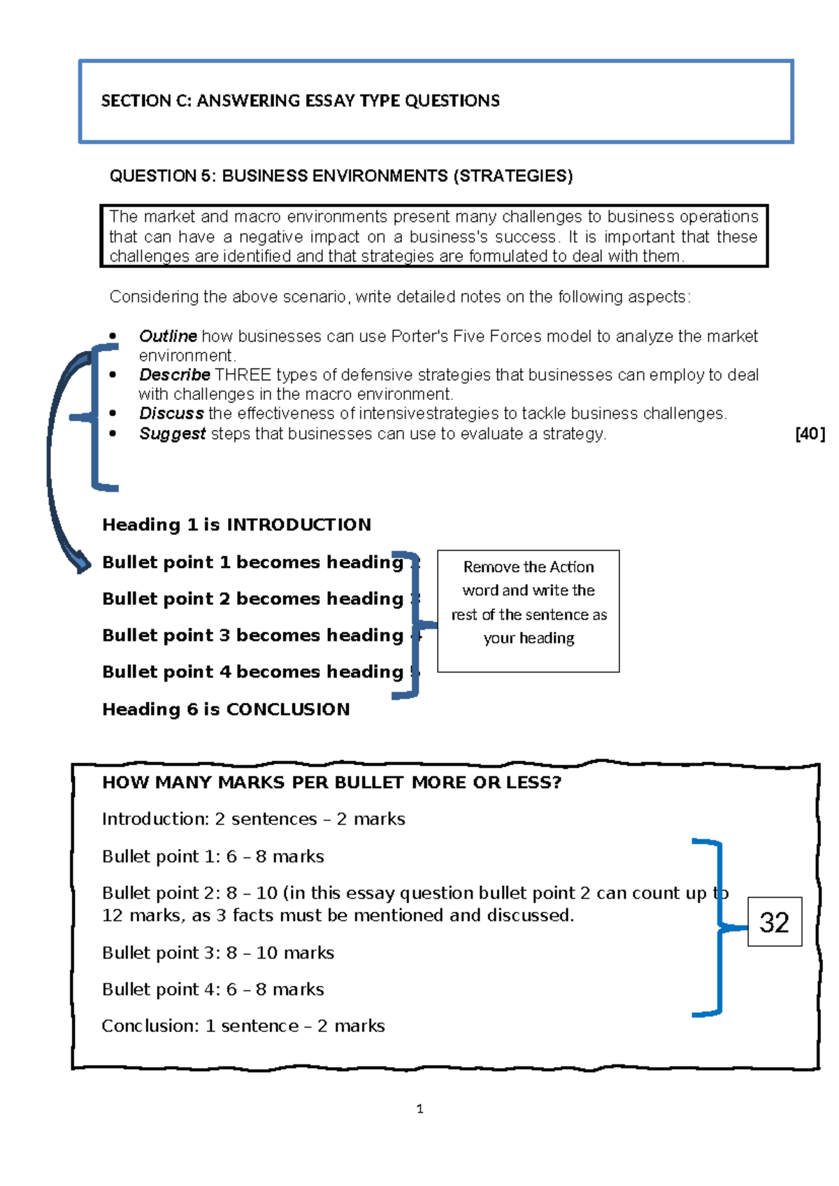 BUS 101: How to Answer Essay Questions on Business Environments - Studocu