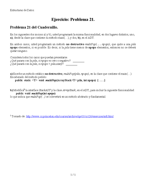 Ejerc 01oct - Estructuras de Datos. Ejercicio 01oct. Problema 01oct ...