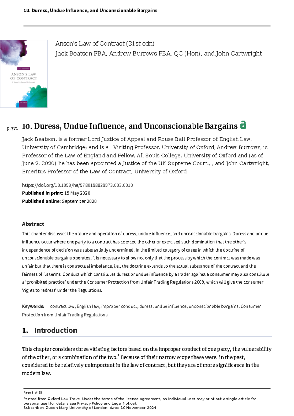 Duress, Undue Influence, & Unconscionable Bargains in Law (Law 101 ...