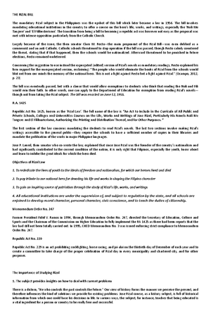 Lesson 2 Development Of Filipino Nationalism - LIFE AND WORKS OF JOSE RIZAL Manual Title 1 2 The ...