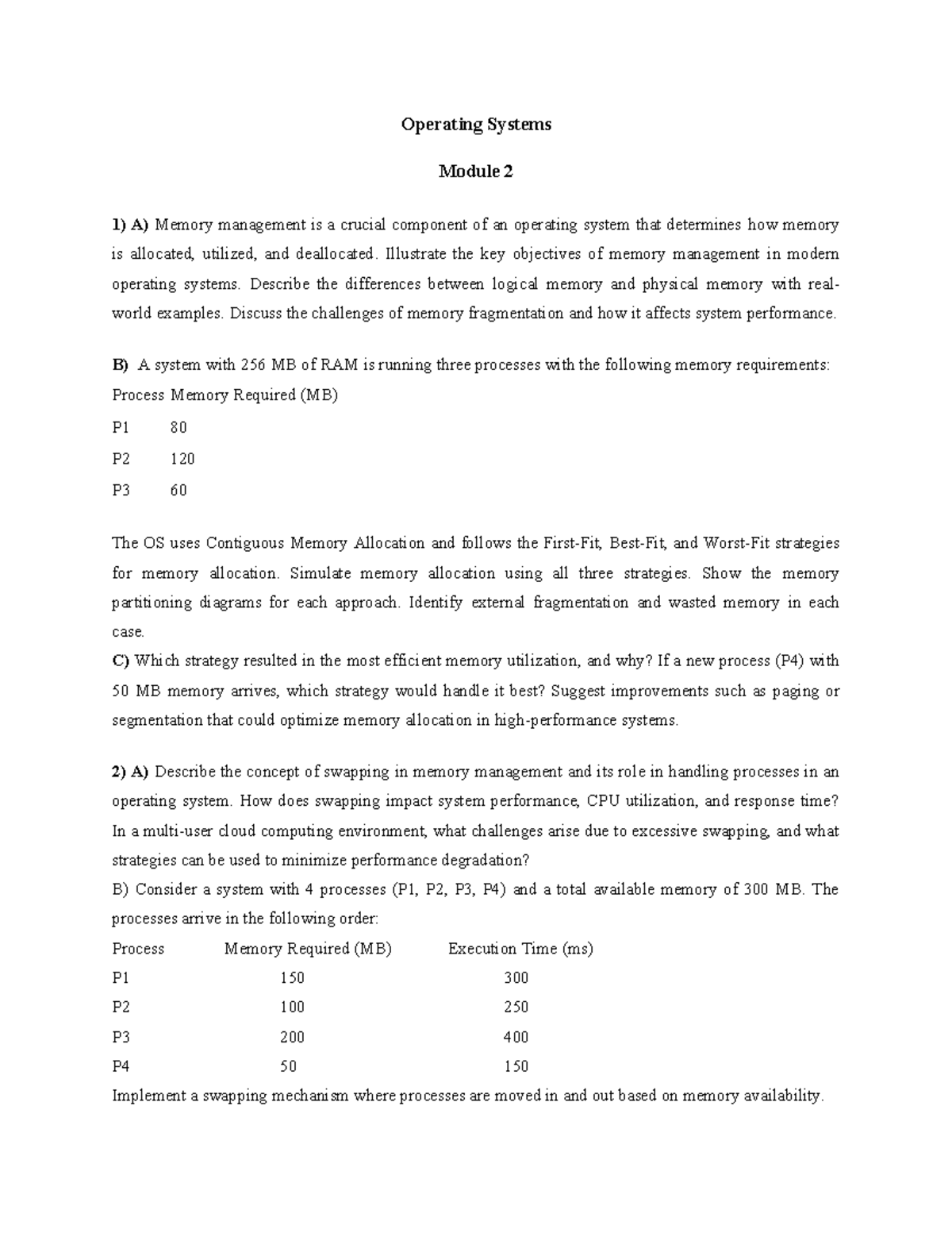 OS Module 2: Memory Management Strategies and Performance Analysis ...