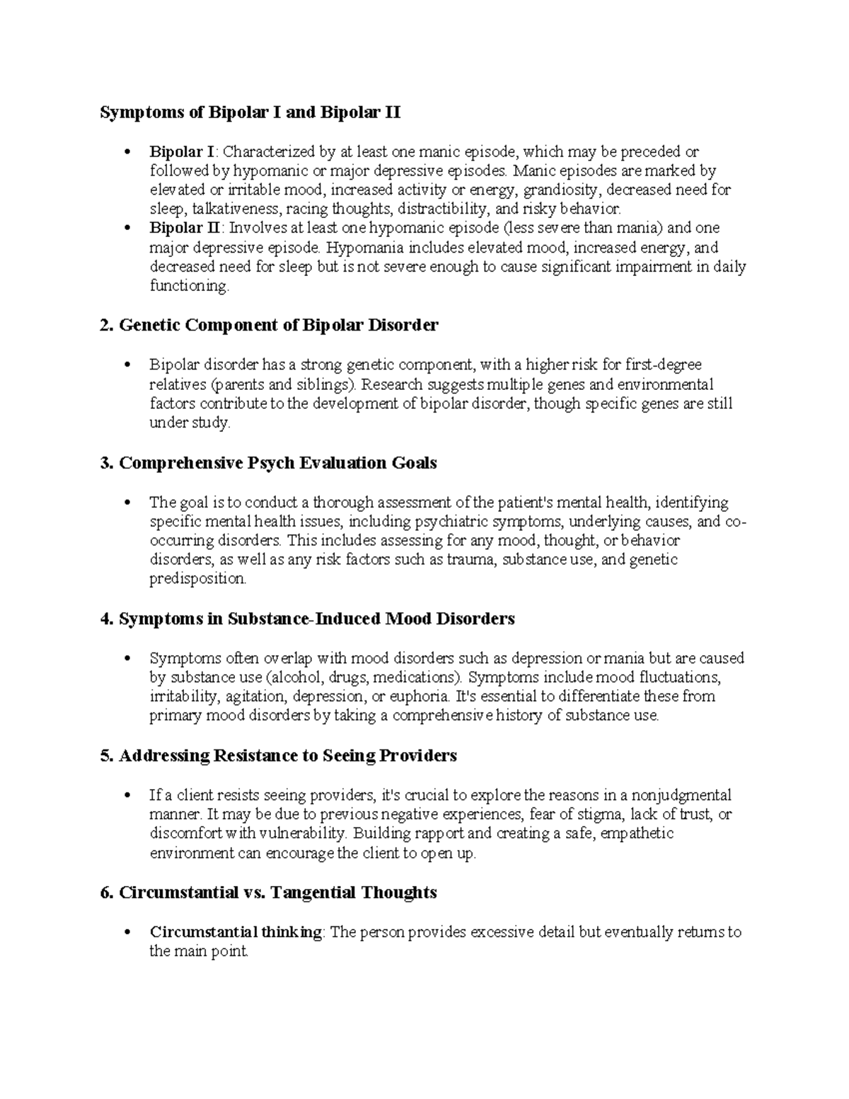 U2 Study Guide: Understanding Bipolar I & II Symptoms and Evaluation ...