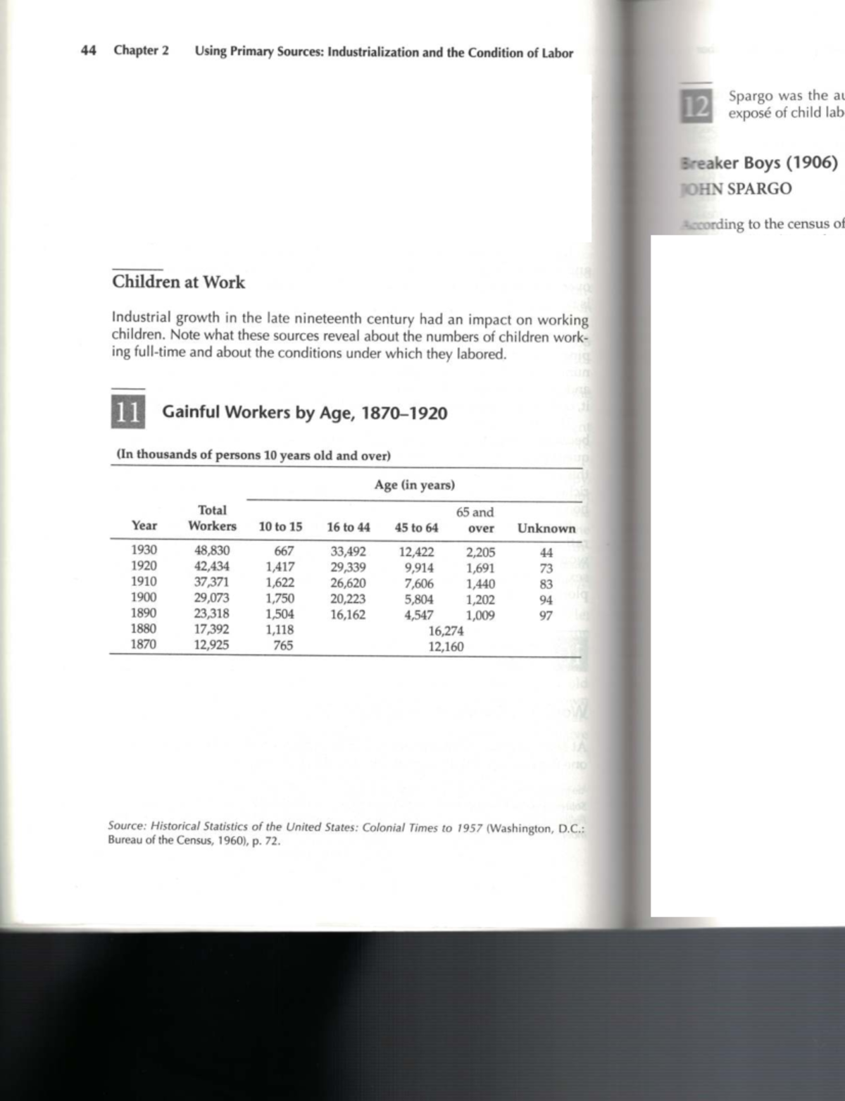 Gilded Age Labor: Chapter 2 - Child Labor Conditions and Statistics ...