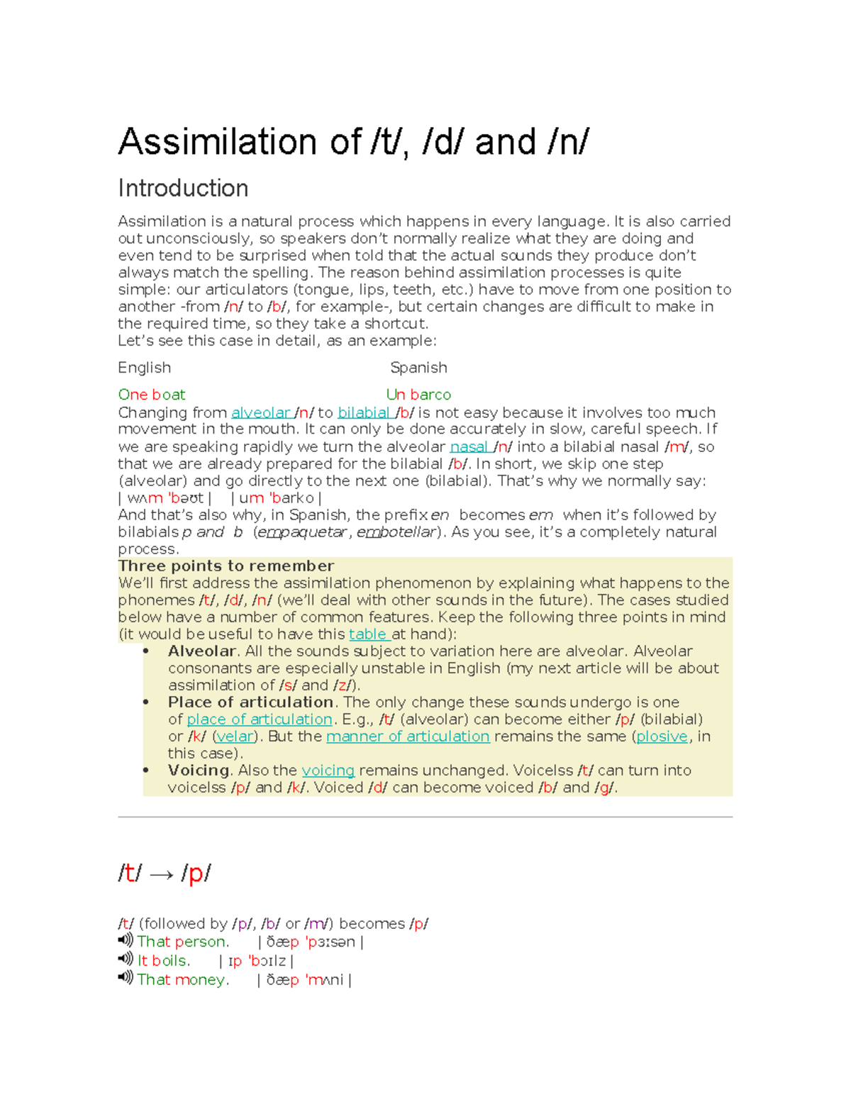 Assimilation in Phonetics and Phonology: Key Features Explained - Studocu