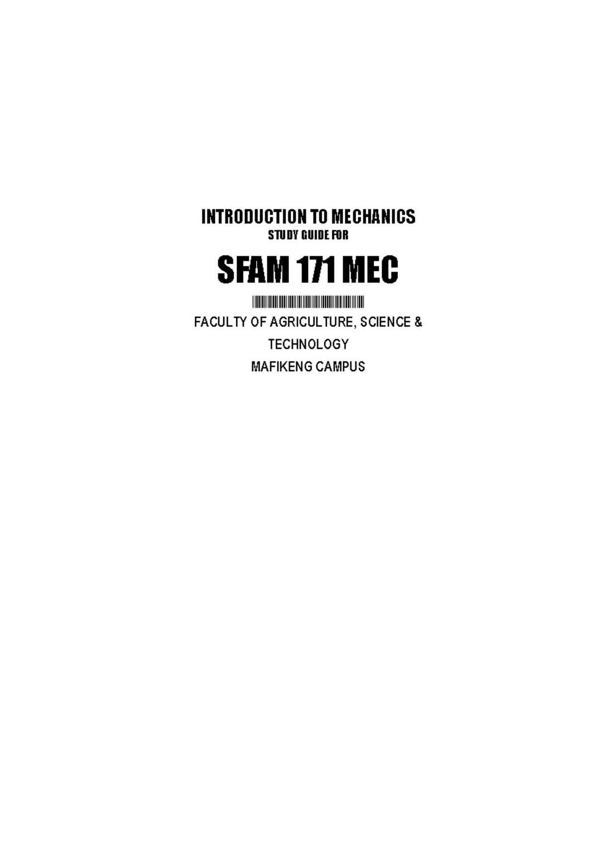 Introduction to Mechanics Study Guide for SFAM 171 - APMM 117 - Studocu