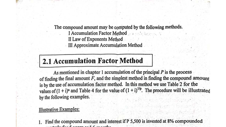 Methods for Computing Compound Amounts: Accumulation Factor & Exponents ...