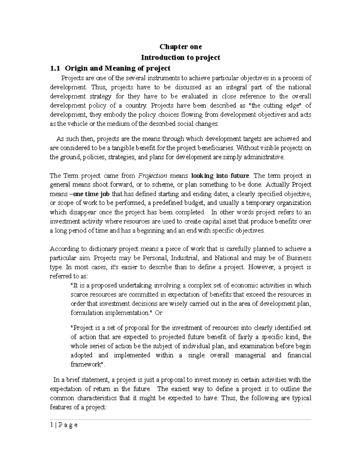 Project analysis and evaluation chapter 1 - Chapter oneChapter one ...