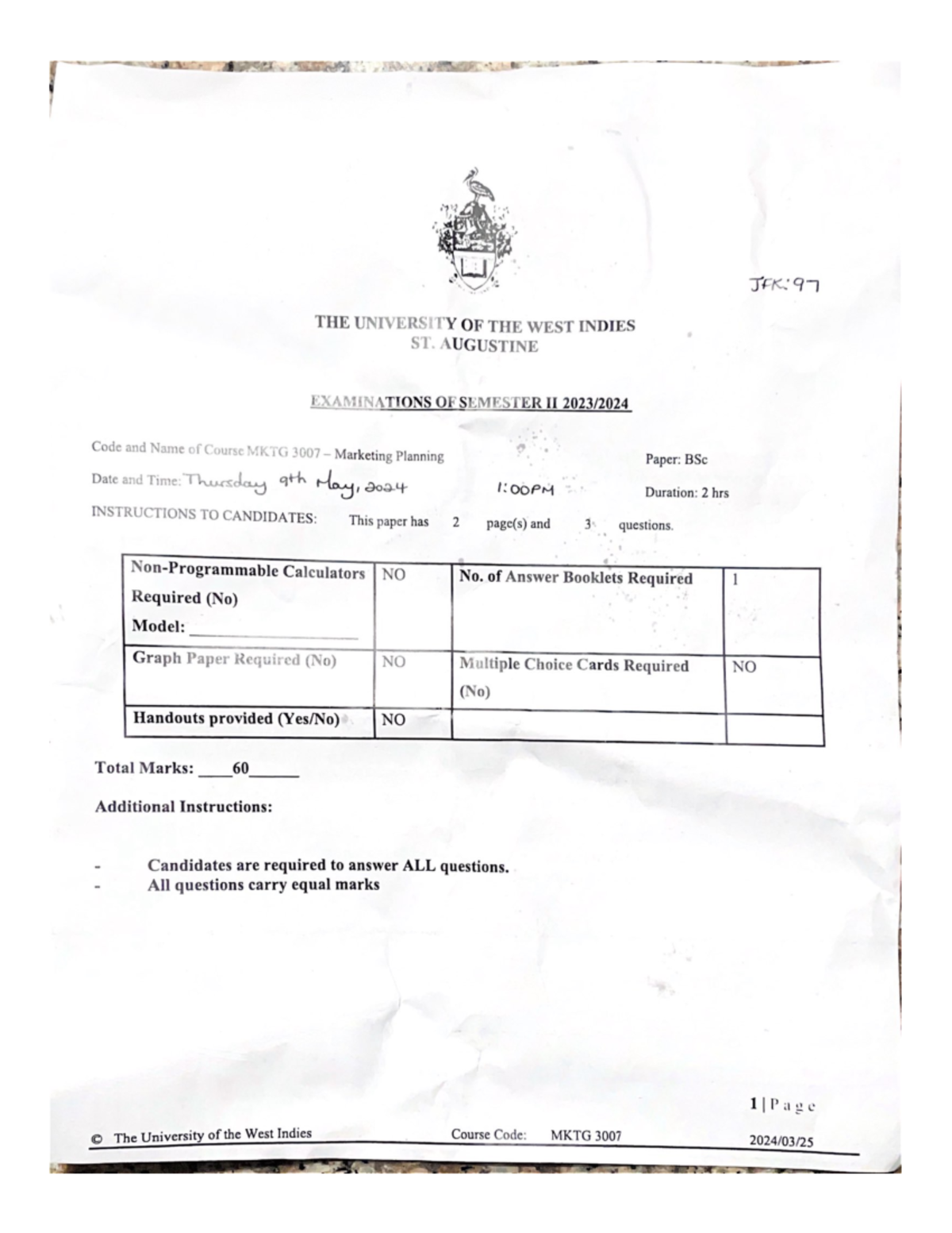 MKTG3007 2024 - UWI Course Overview and Key Concepts - Studocu