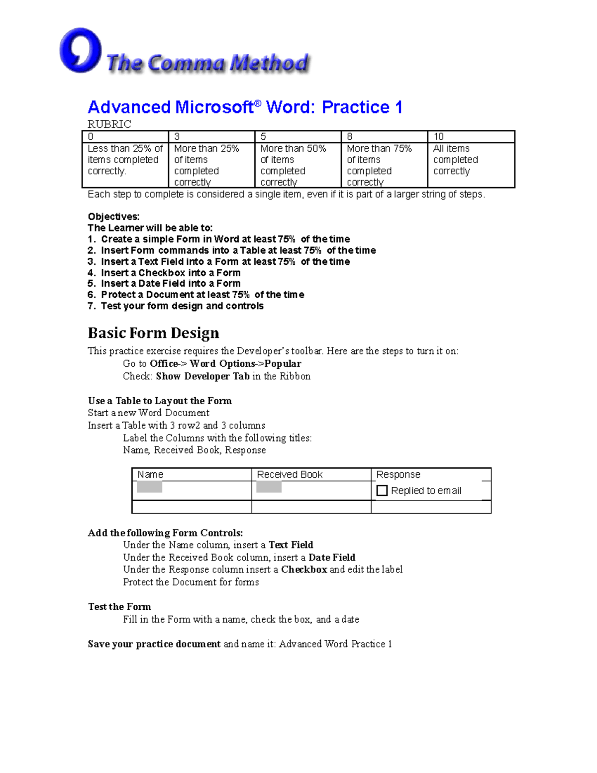 Advanced Microsoft Word Practical Exercises 1 & 2 - Studocu