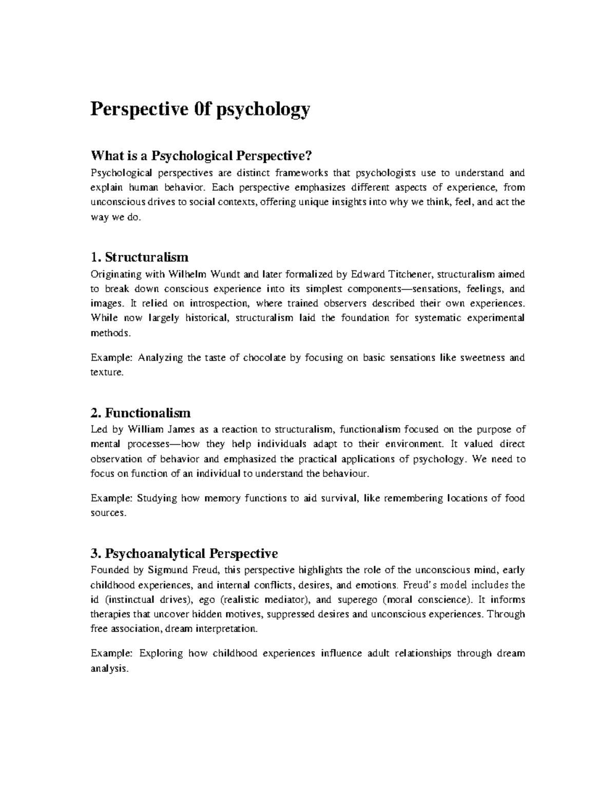 Psychological Perspectives: Understanding Human Behavior Frameworks ...