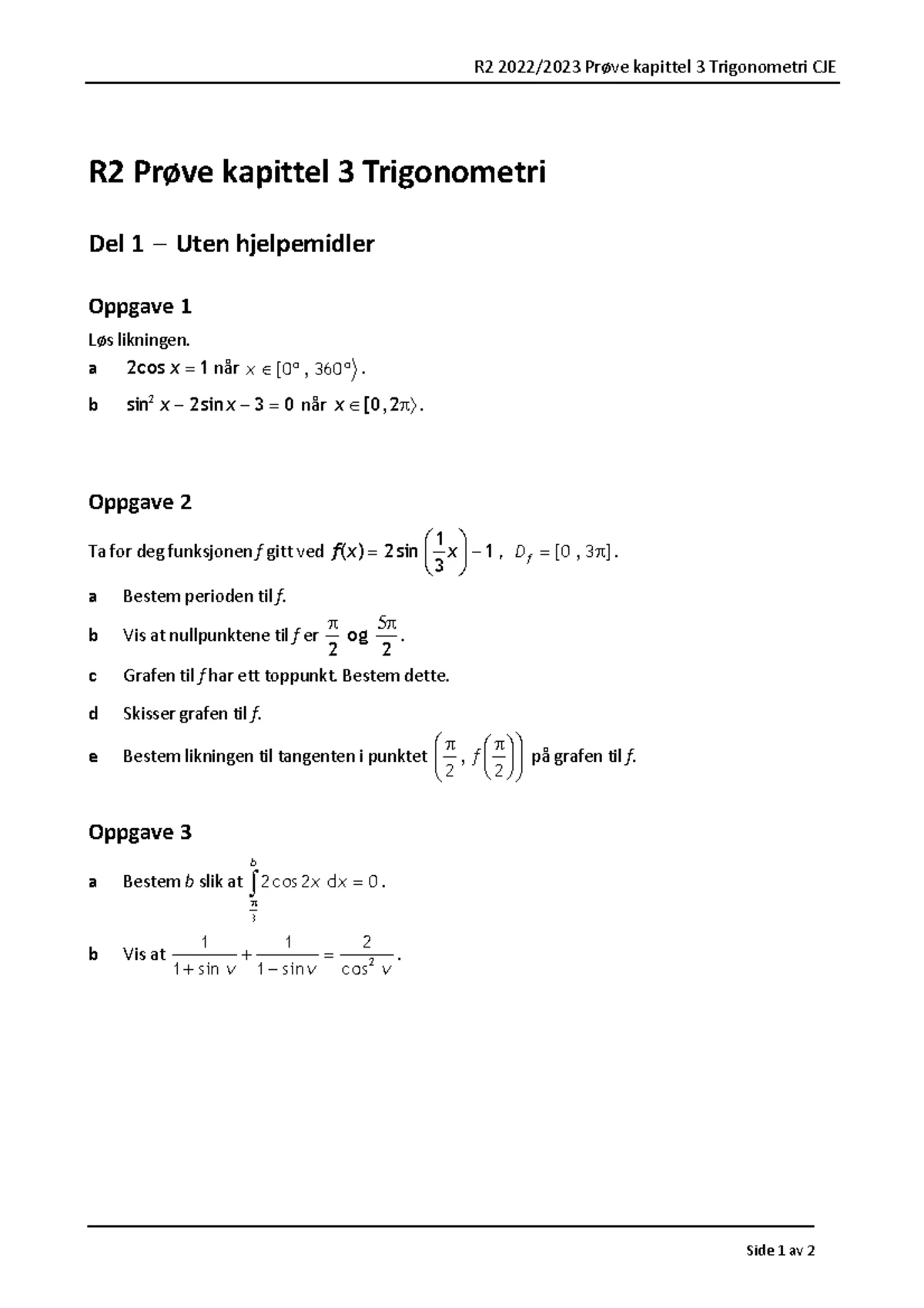 R1 Oppsummering - Matematikk R1 – Oppsummering Denne oppsummeringen ...