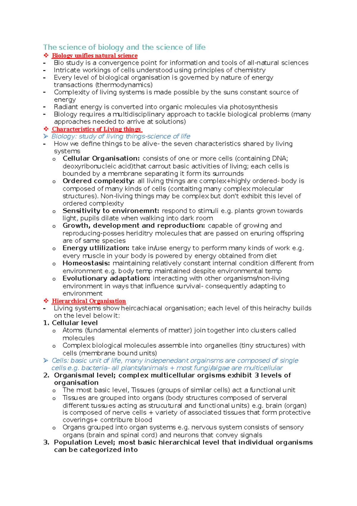 Biology lecture notes - Parramatta south- biodiversity WSU; Tony Haigh ...