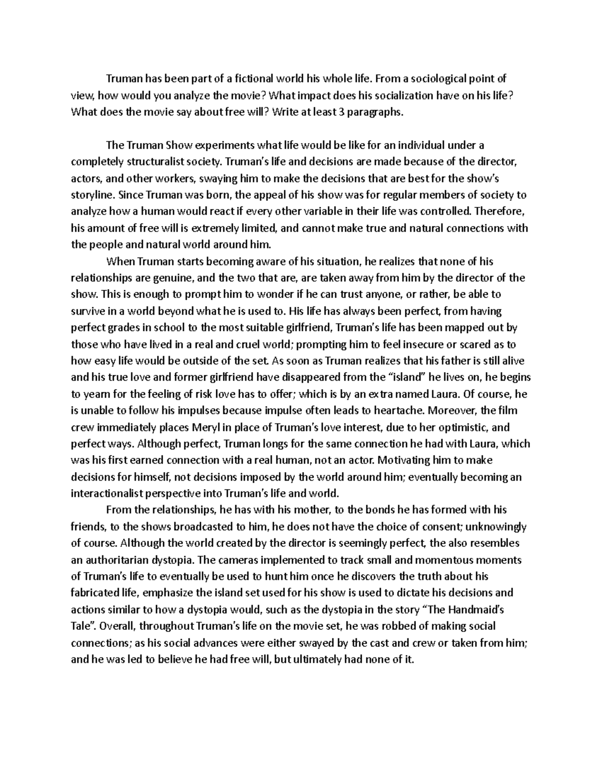 Sociological Perspectives on "The Truman Show": A Detailed Analysis ...