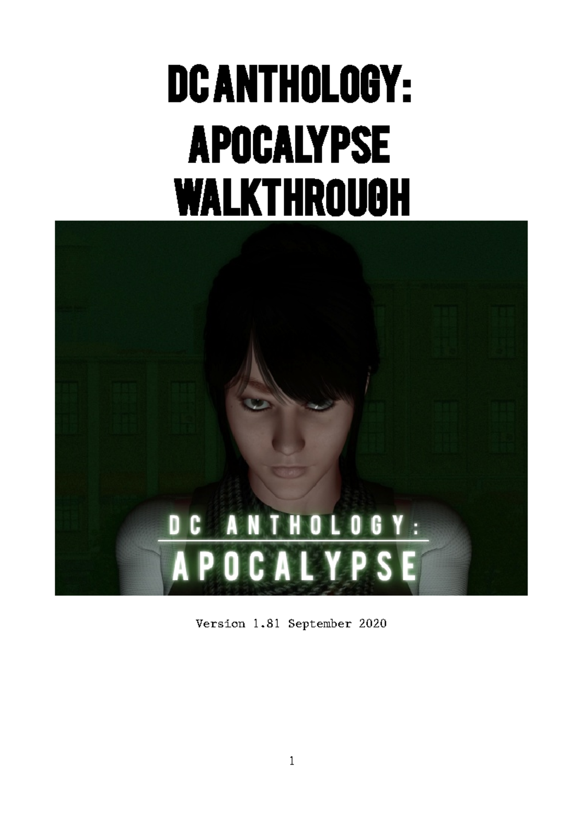DC Anthology: Apocalypse Walkthrough Guide (Version 1.81) - Studocu