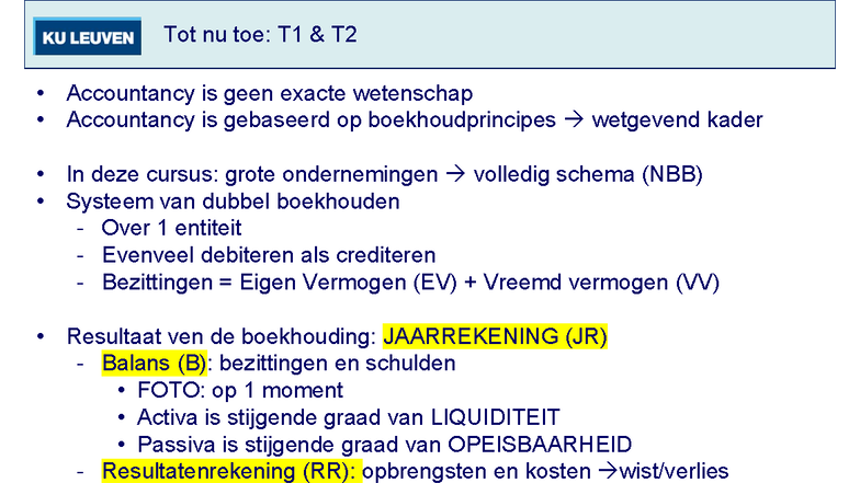 T3: Boeken in Grootboek en Journaal - Accountancy Basisprincipes - Studocu