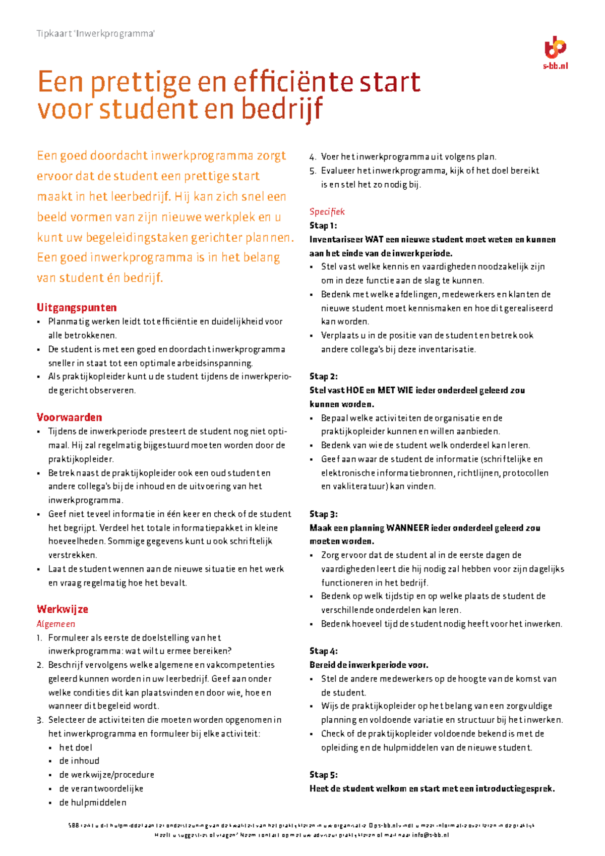 Inwerkprogramma: Effectieve aanpak voor studentbegeleiding - Studeersnel