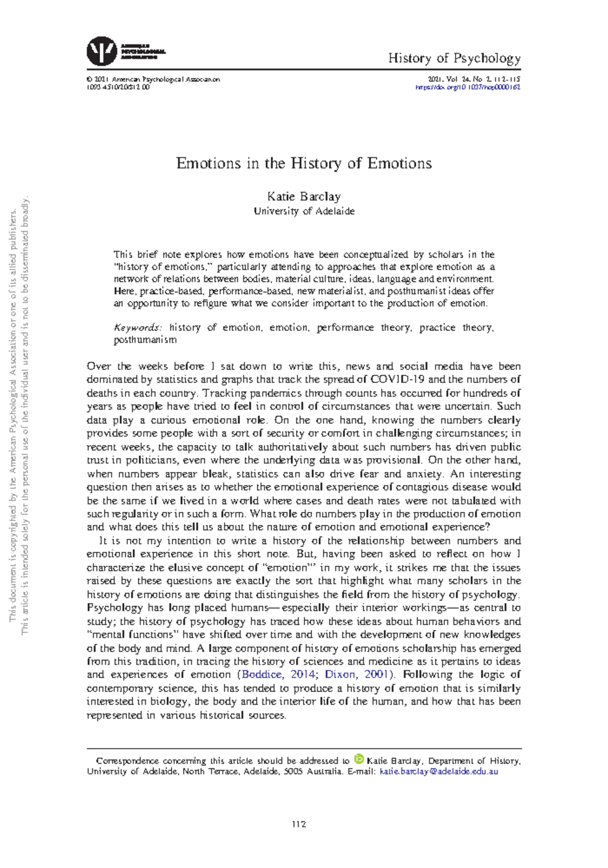 Emotions and Their Historical Contexts in Scholarly Discourse ...