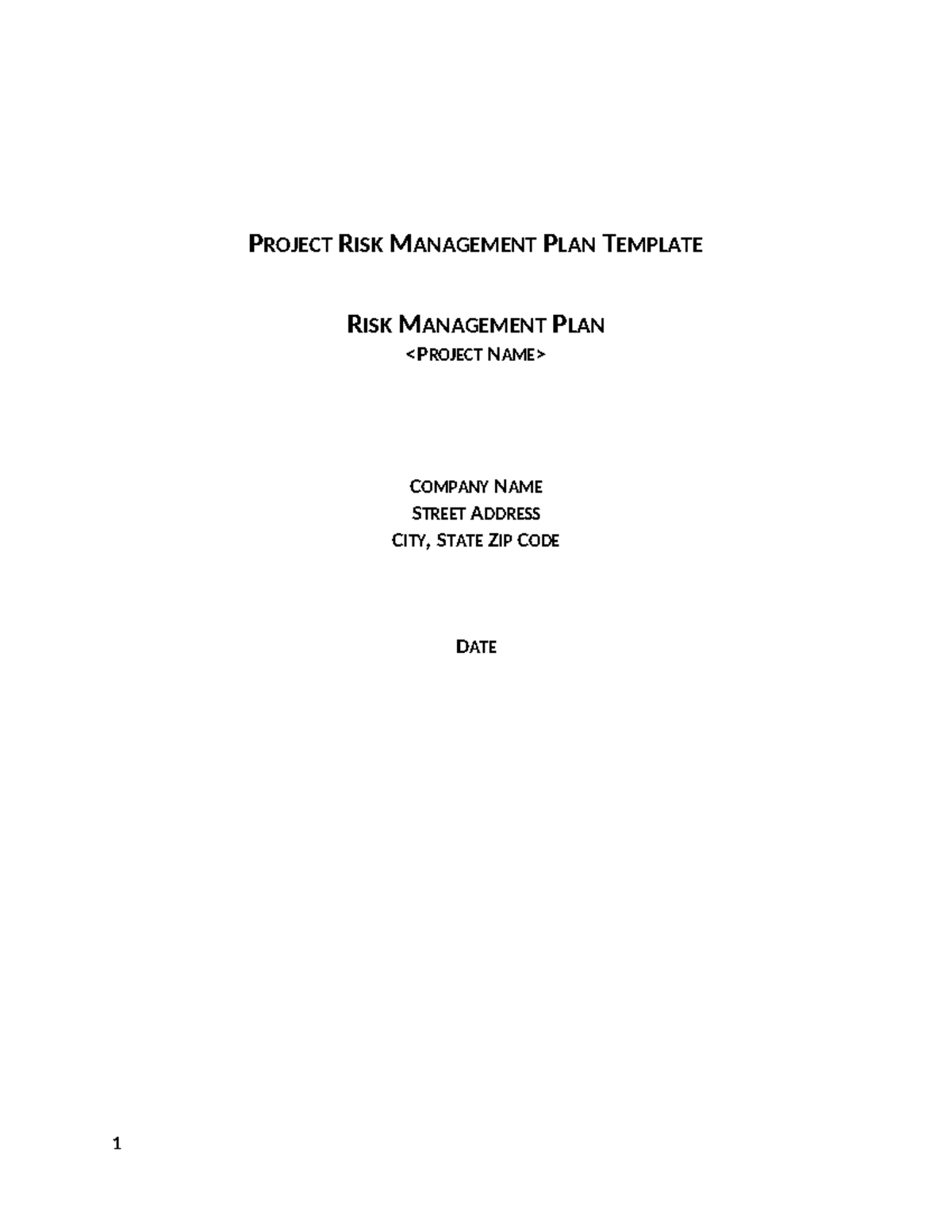 Risk-Management-Plan - PROJECT RISK MANAGEMENT PLAN TEMPLATE RISK ...