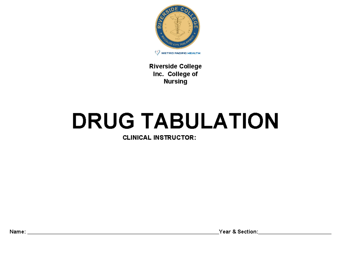 Drug Tabulation & Care Plan: Atorvastatin (DRUG-TAB-NCP) - Studocu