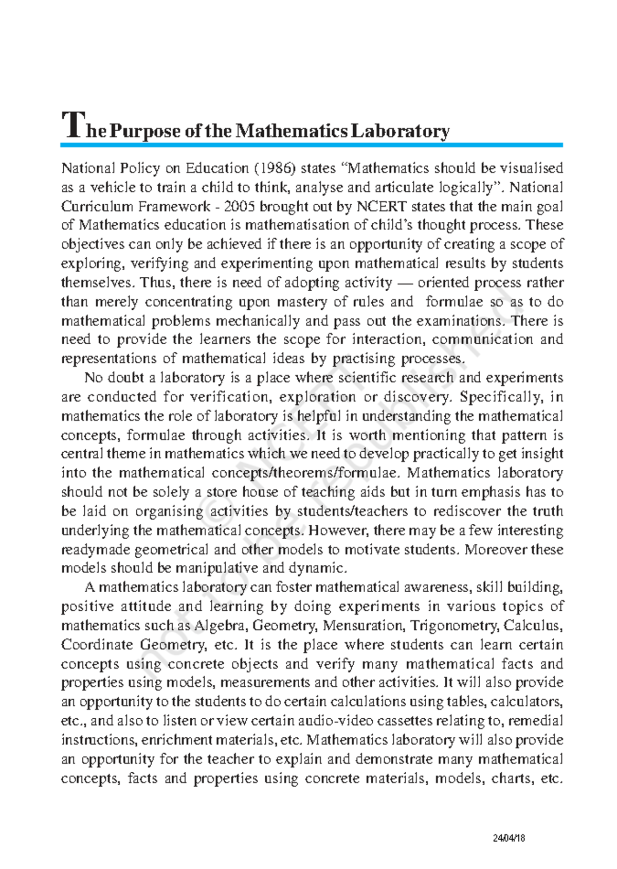 Kelm401-1 - Practical File on Mathematics Laboratory Activities - Studocu