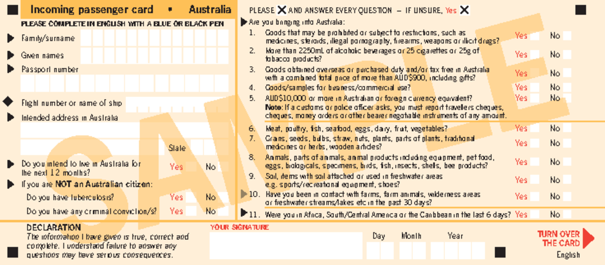 IPC Sample English: Incoming Passenger Card Guidelines - Studocu