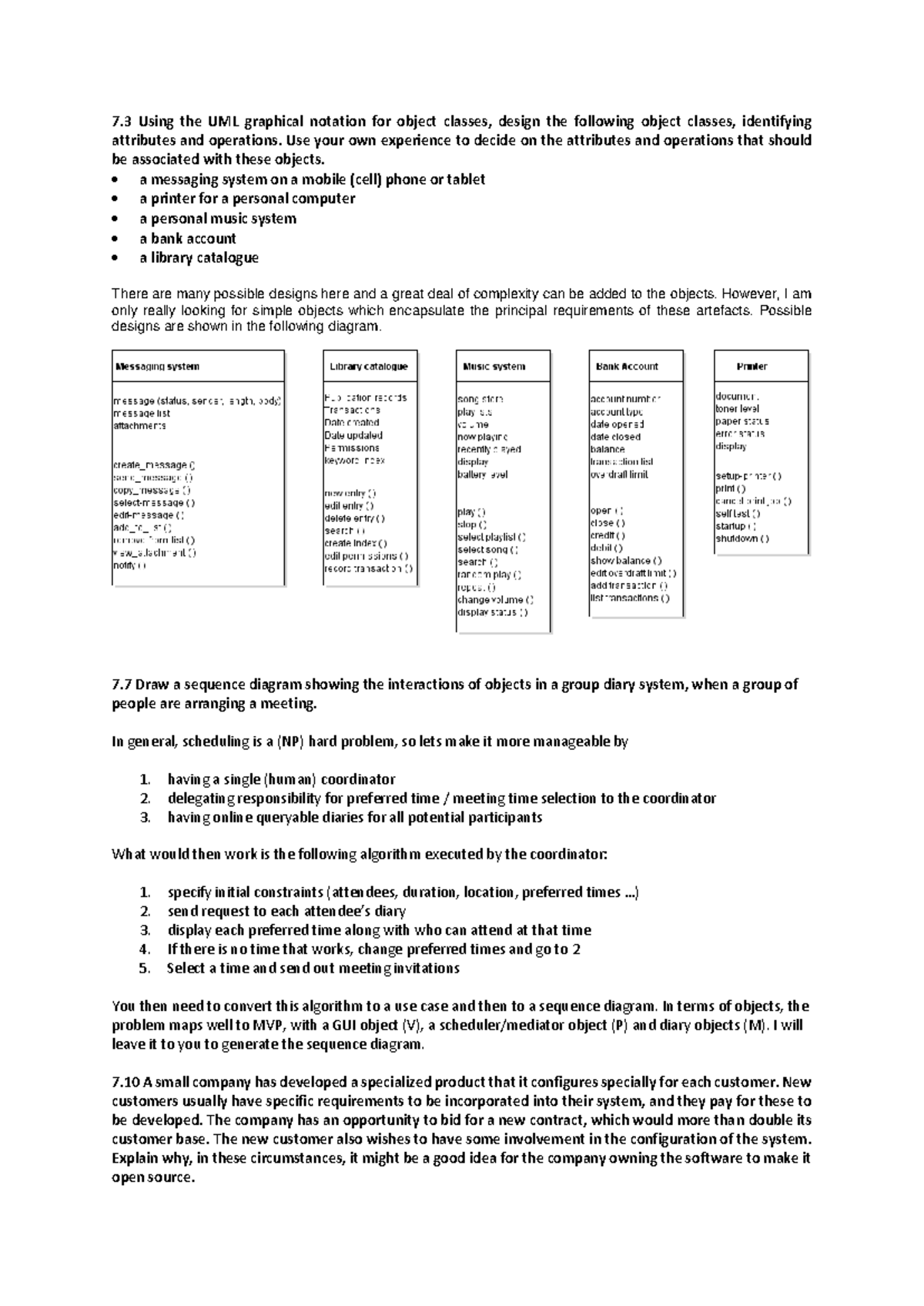 Tutorial work - week 7 - 12 with solutions - 7 Using the UML graphical ...