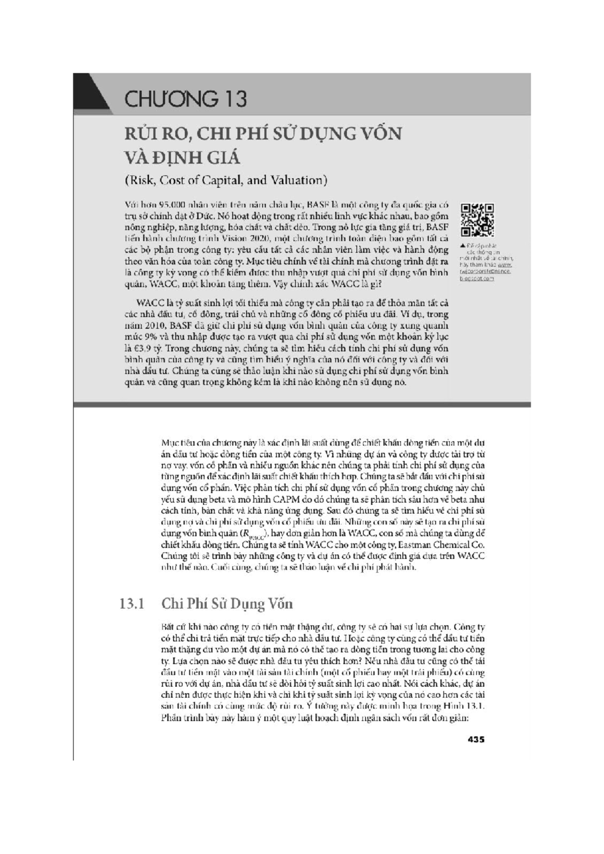 Chương 13 - CHUONG 13 RÚI RO, CHI PHI SÜ DUNG VÓN VA DINH GIA (Risk ...