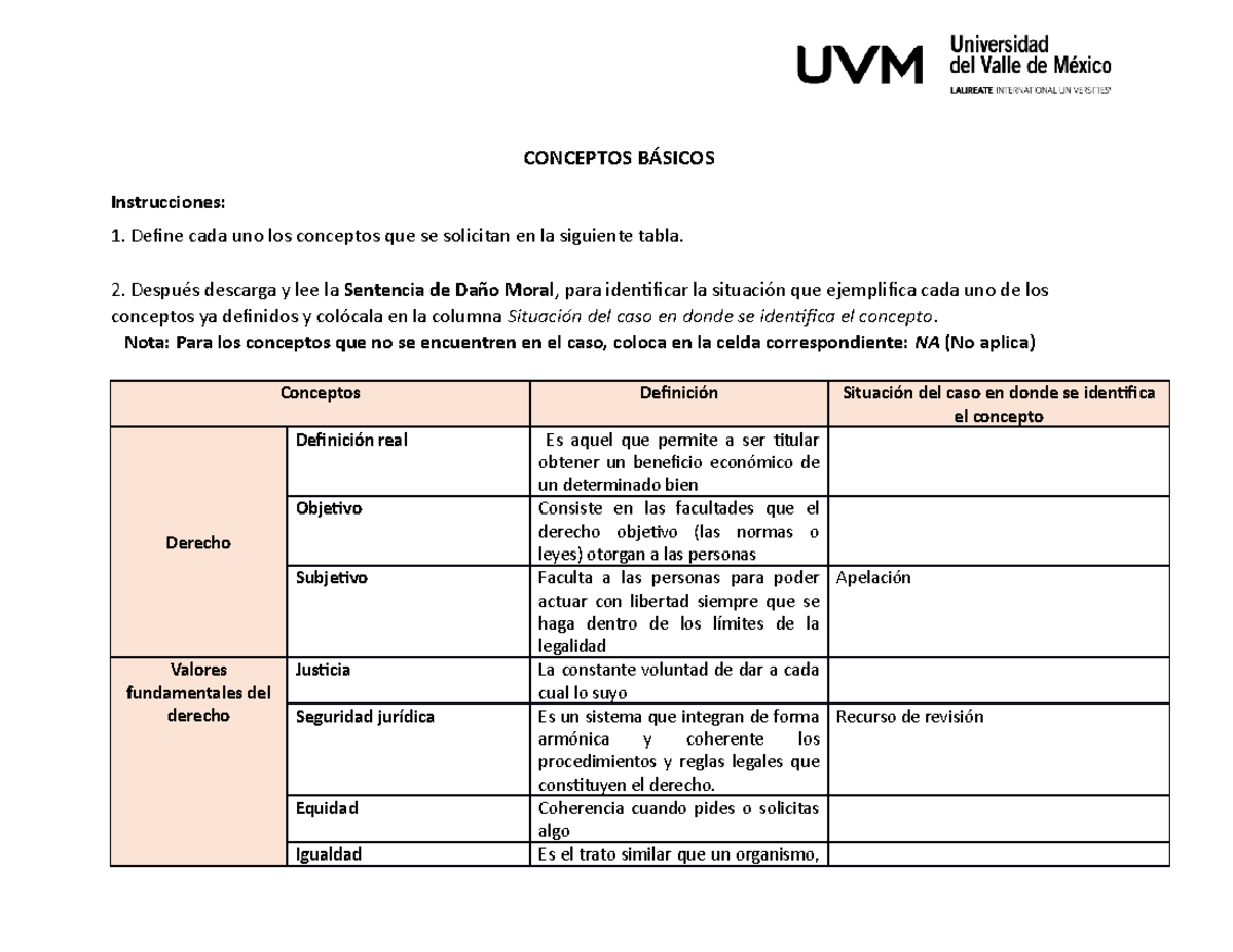 A2 LAVA.pdf ID - gdd - CONCEPTOS BÁSICOS Instrucciones: 1. Define cada uno los conceptos que se ...